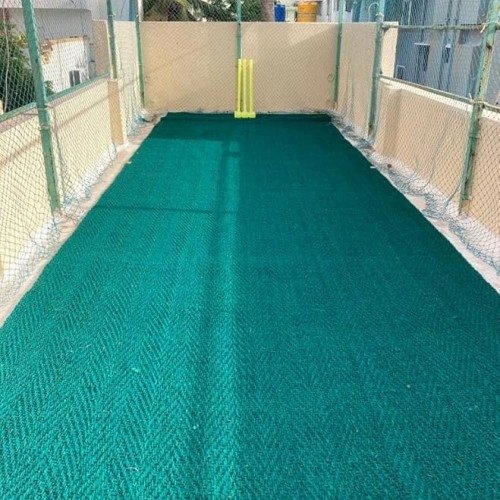 Outdoor Cricket Pitch Coir Mat - Green Premium